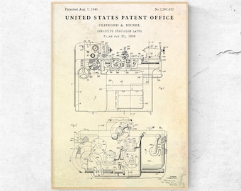Lathe Patent Wall Art. Inventions Blueprint Poster, Metalworking Gift ...
