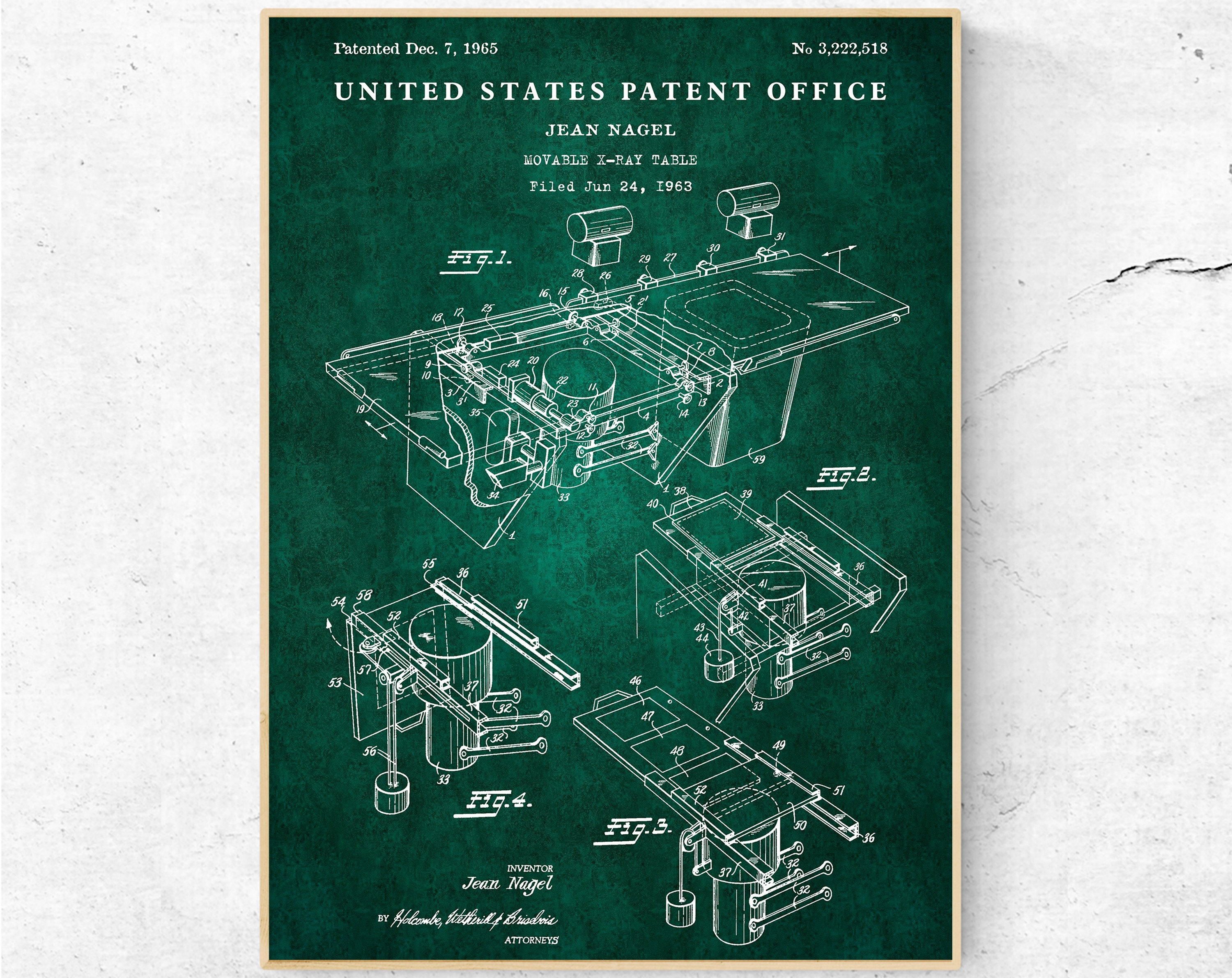 X-ray Machine 1965 Patent Art Print, Medical Radiography Invention ...