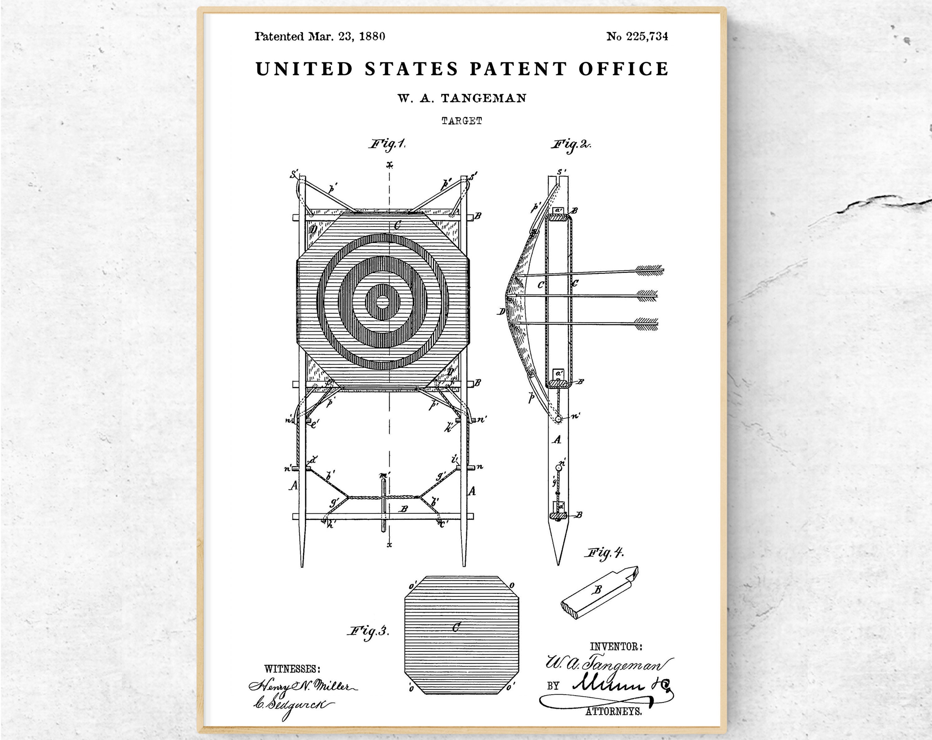 Archery Target Vintage Patent Print. Archery Wall Art. Hunting | Etsy