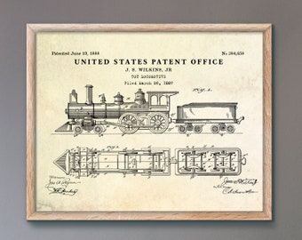 Passenger Train Patent Print Art 1936 - Etsy