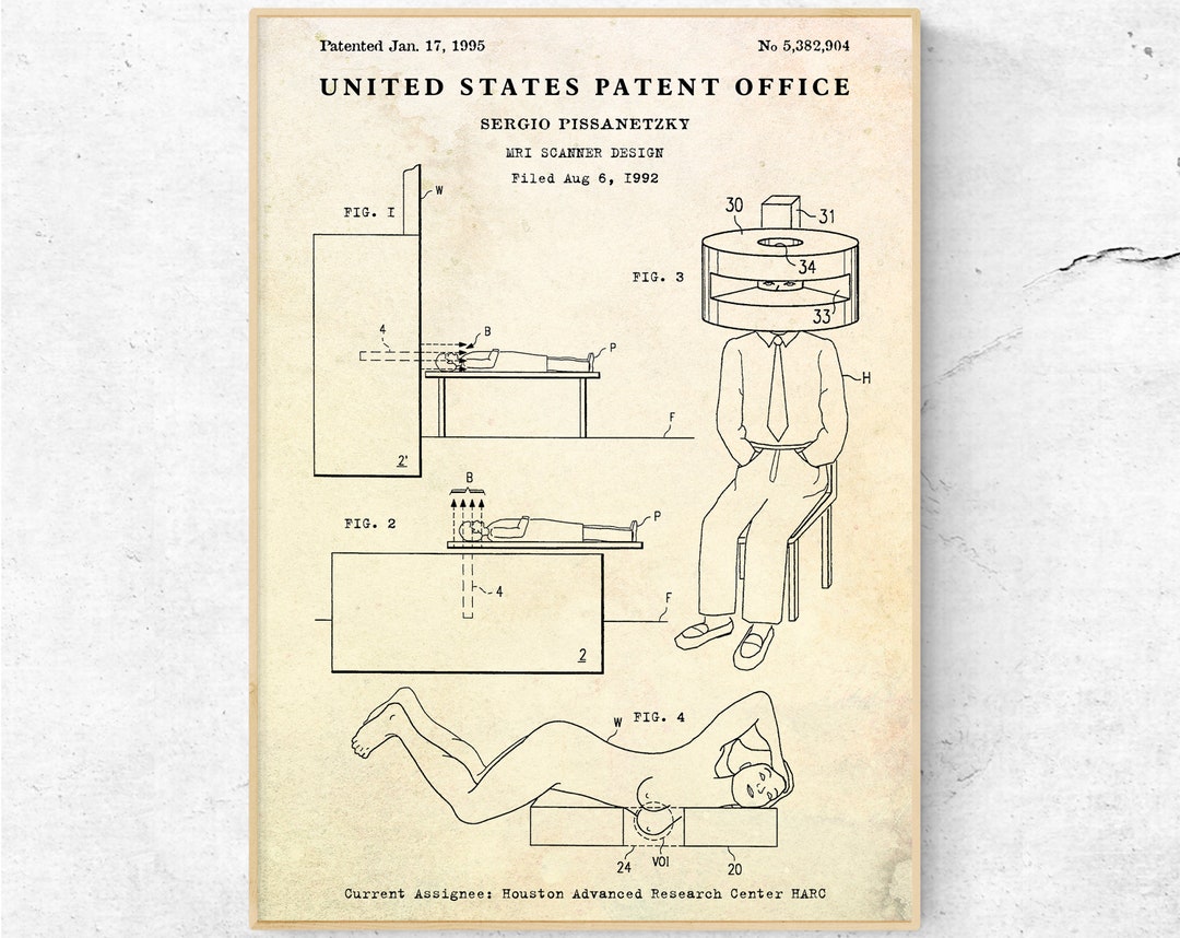 MRI Scanner 1995 Patent Print. Medical Research Inventions Blueprint ...