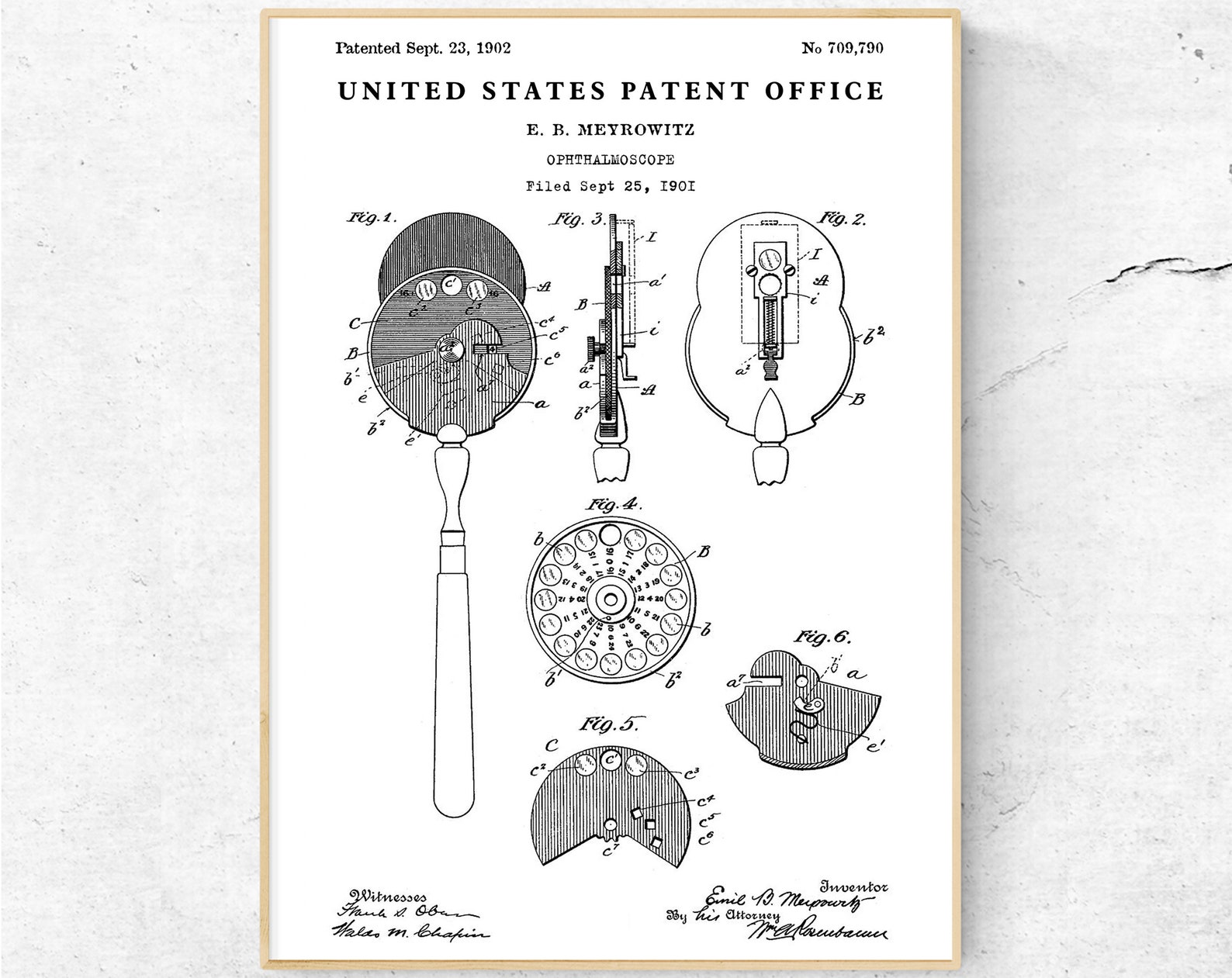 Ophthalmoscope Patent Poster. Optometry Doctor Office Decor | Etsy