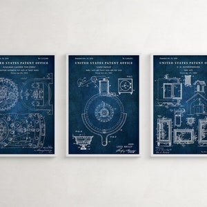 Bank Safe Patent Wall Art, Money Vault Lock Inventions, Locking ...