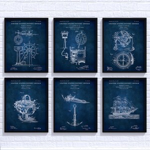 Nautical Wall Decor: Ships Patent Art, Boat Inventions, Sailboat ...