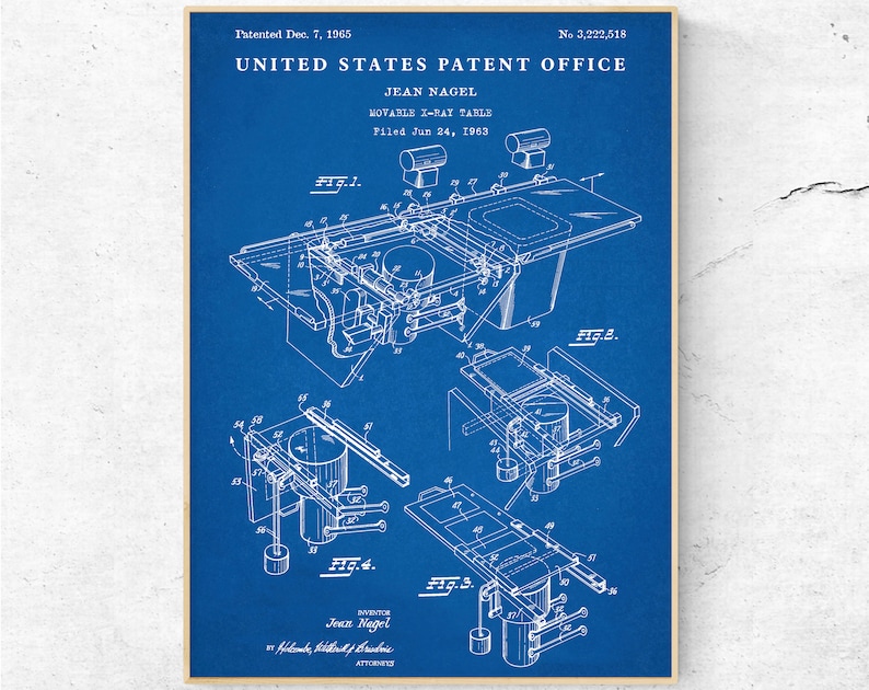 X-ray Machine 1965 Patent Art Print, Medical Radiography Invention ...