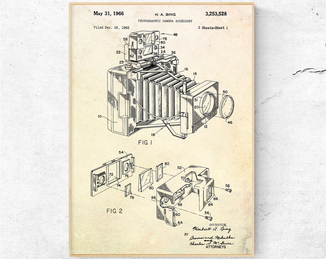 Photo Camera Patent Poster. Camera Inventions Blueprint. Vintage Camera ...