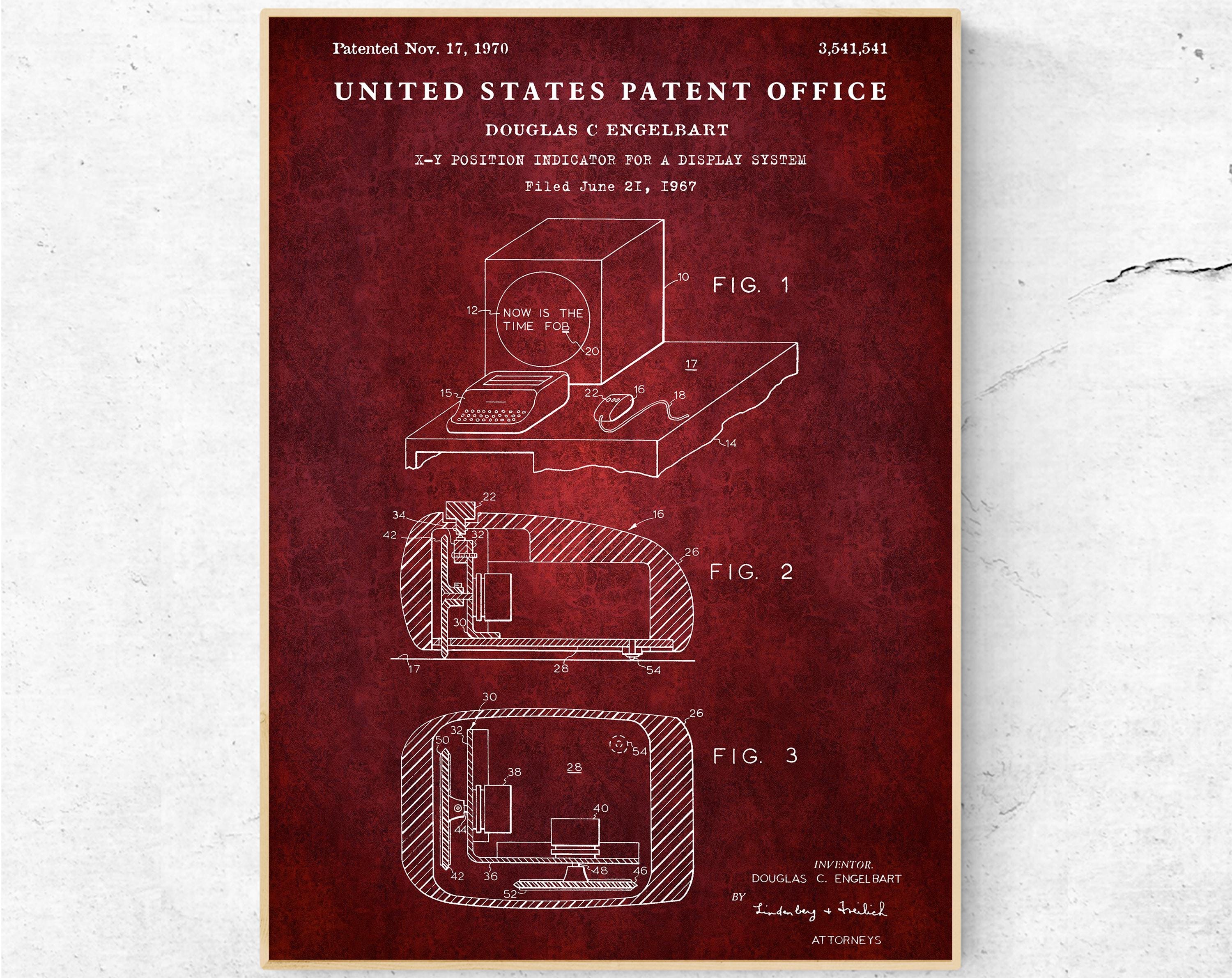 First Computer Mouse X-Y Position Indicator 1970 Patent Print. IT Tech ...