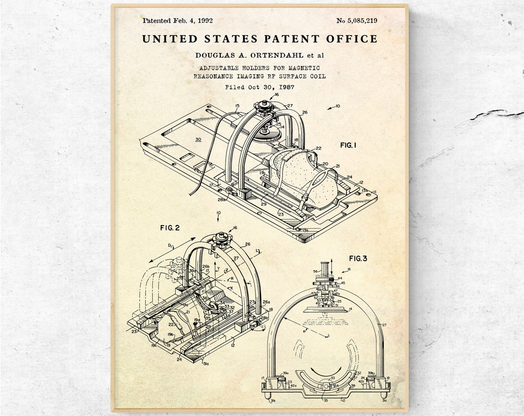 MRI Machine Patent Art Print, Medical Inventions Blueprint Poster ...