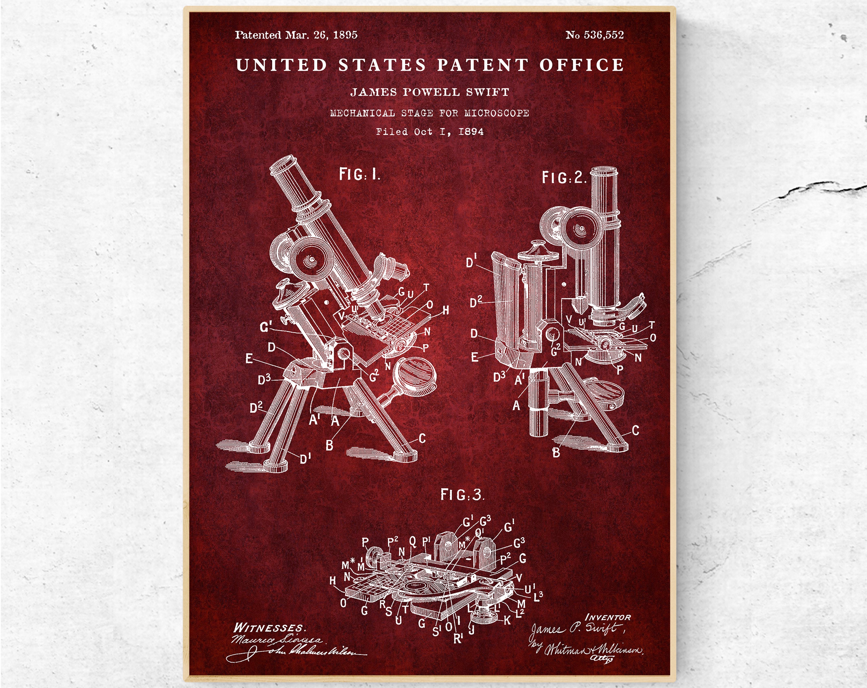 Microscope Patent Print. Blueprint Poster. Chemistry Laboratory ...