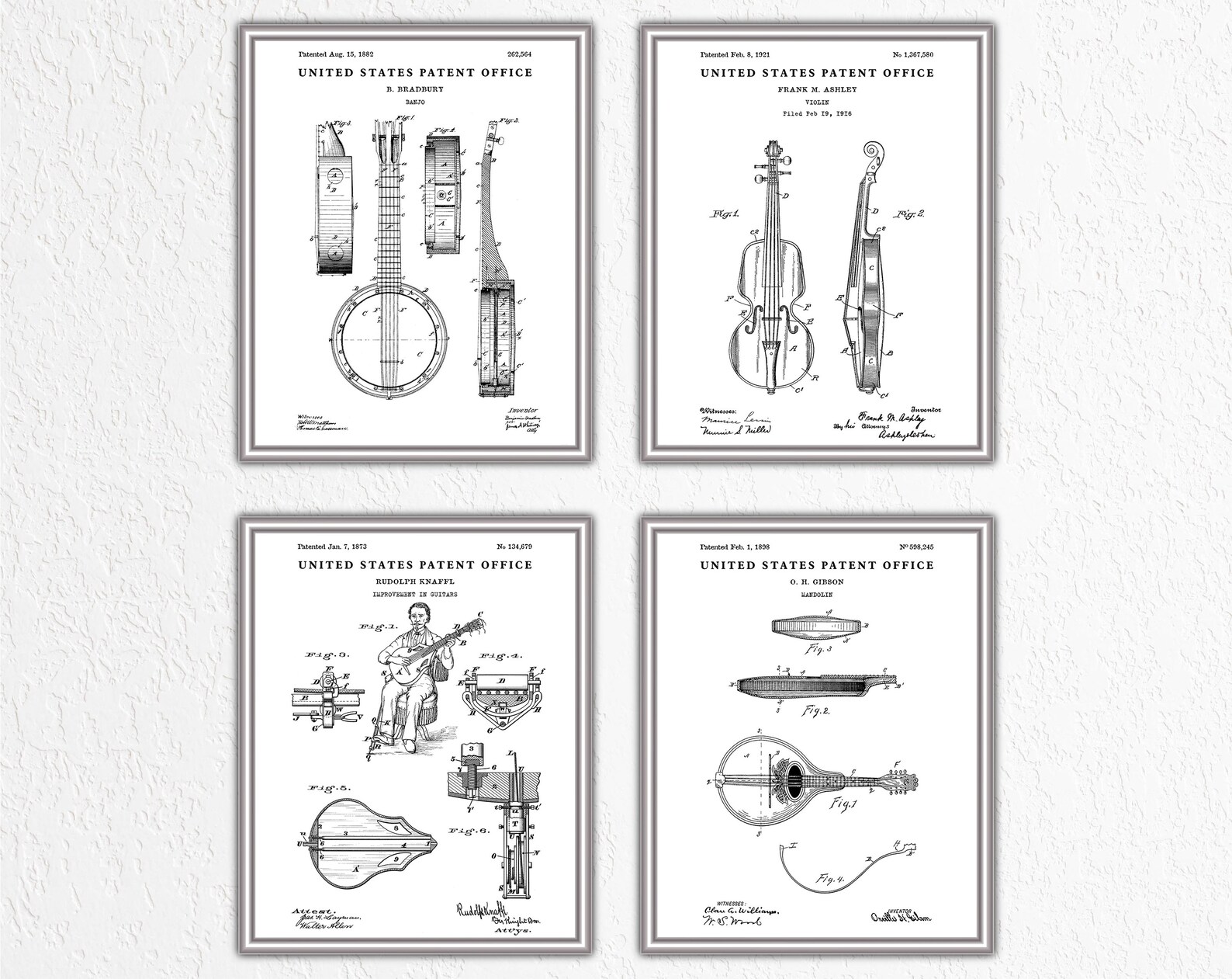 Bluegrass & Country Music Decor: Banjo, Mandoline, Gitarre, Geige ...
