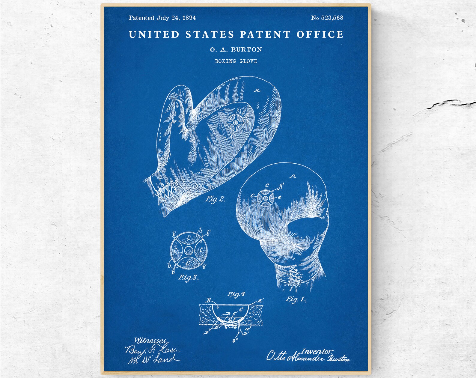 Boxing Gloves Patent Print. Blueprint Poster. Vintage Boxing - Etsy