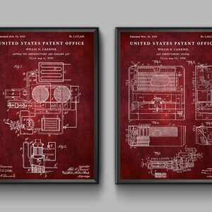 Air Conditioner Patent Wall Art. Air Conditioning Vintage Inventions ...