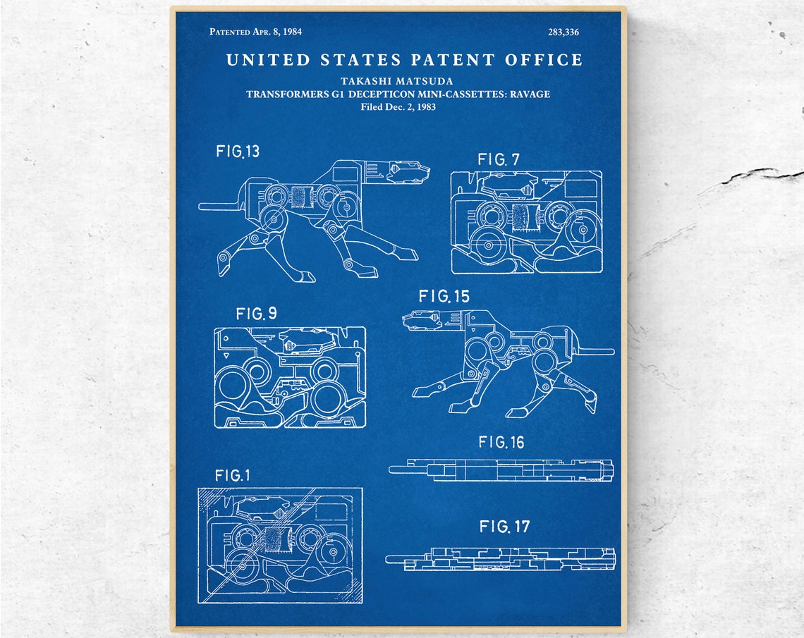 Decepticon G1 Autobots Car Patent Print Ravage Blueprint - Etsy