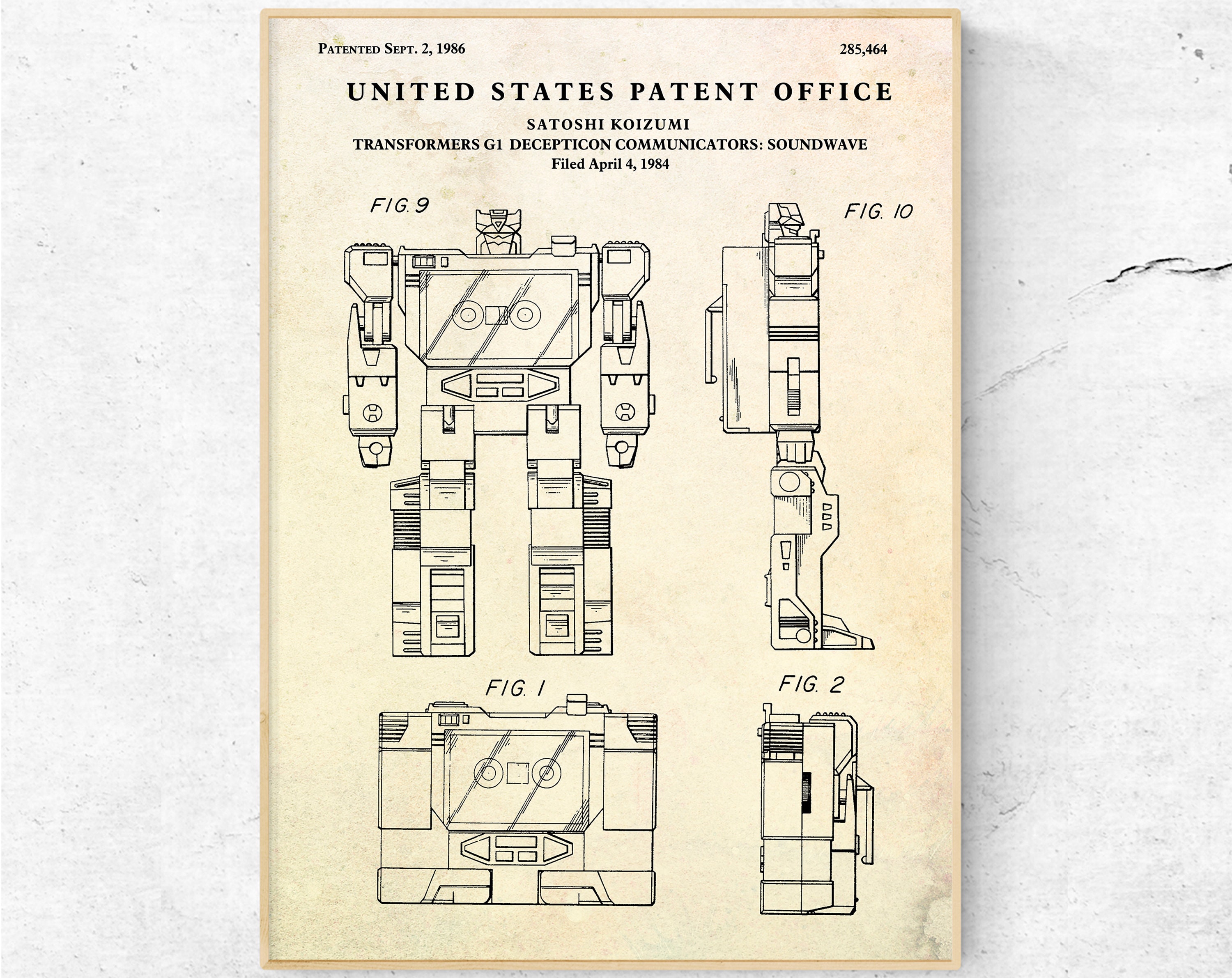Decepticon G1 Soundwave Patent Print Blueprint Poster Kids - Etsy Canada