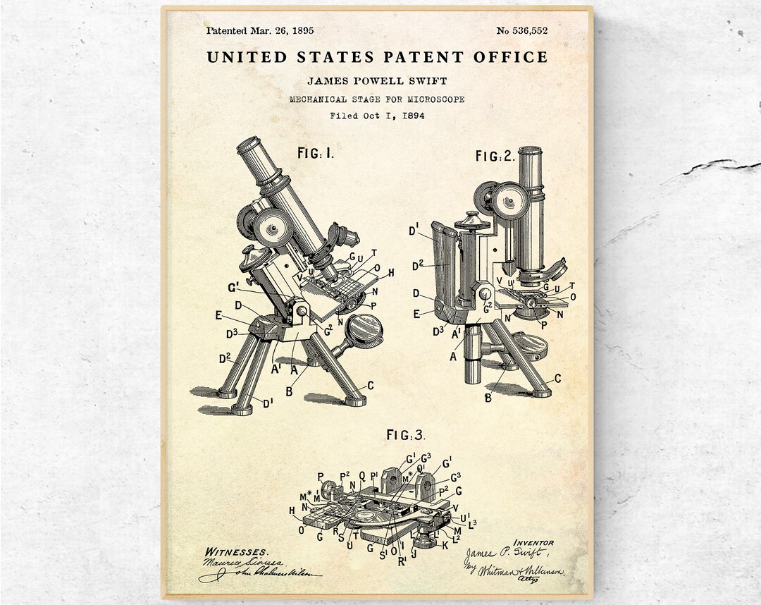 Microscope Patent Print. Blueprint Poster. Chemistry Laboratory ...