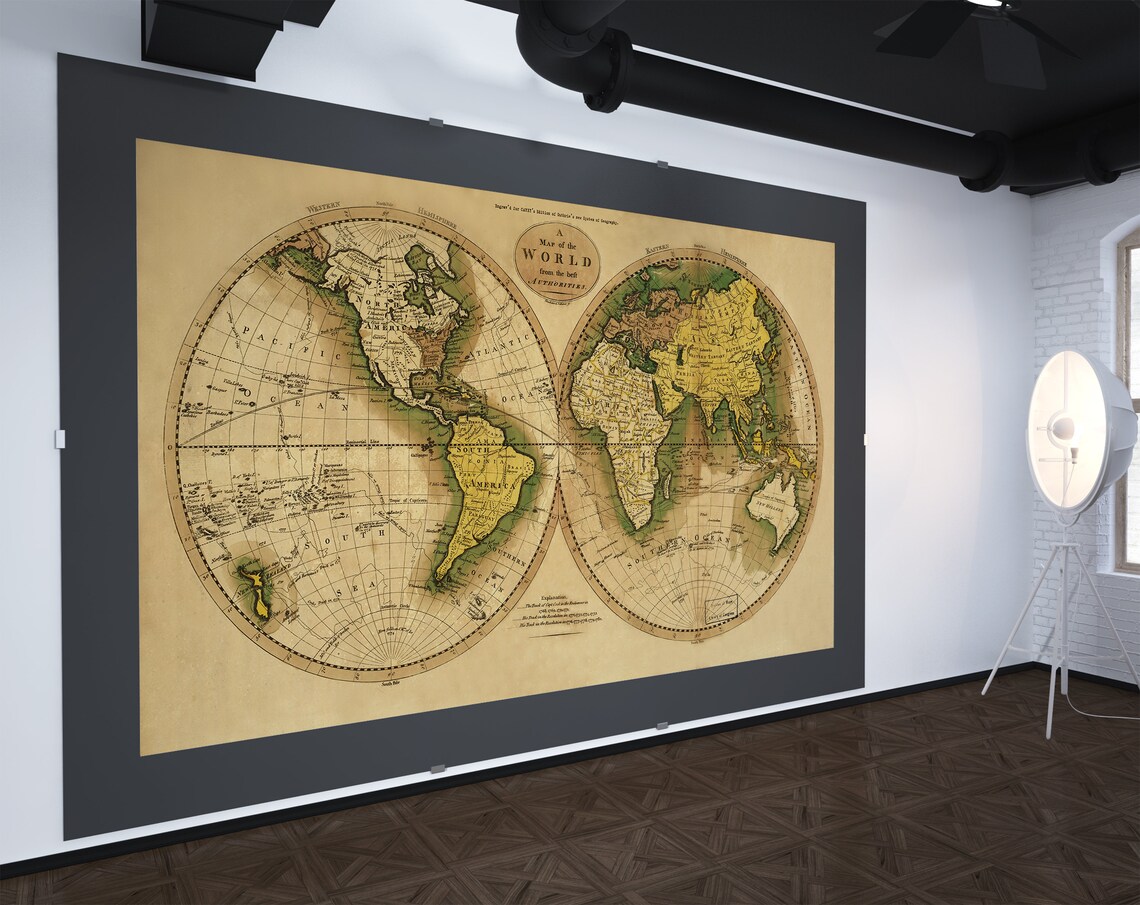 Antique Map of the World Vintage Map Print Extra Large Map - Etsy