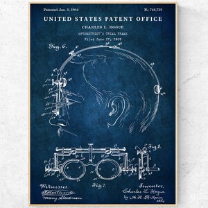 Optometrist Trial Frame Patent Print. Inventions Blueprint Poster. Eye ...