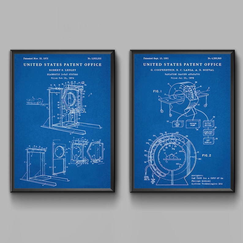 CT Scan Machine Patent Wall Art. Radiology Inventions Diagnostic ...