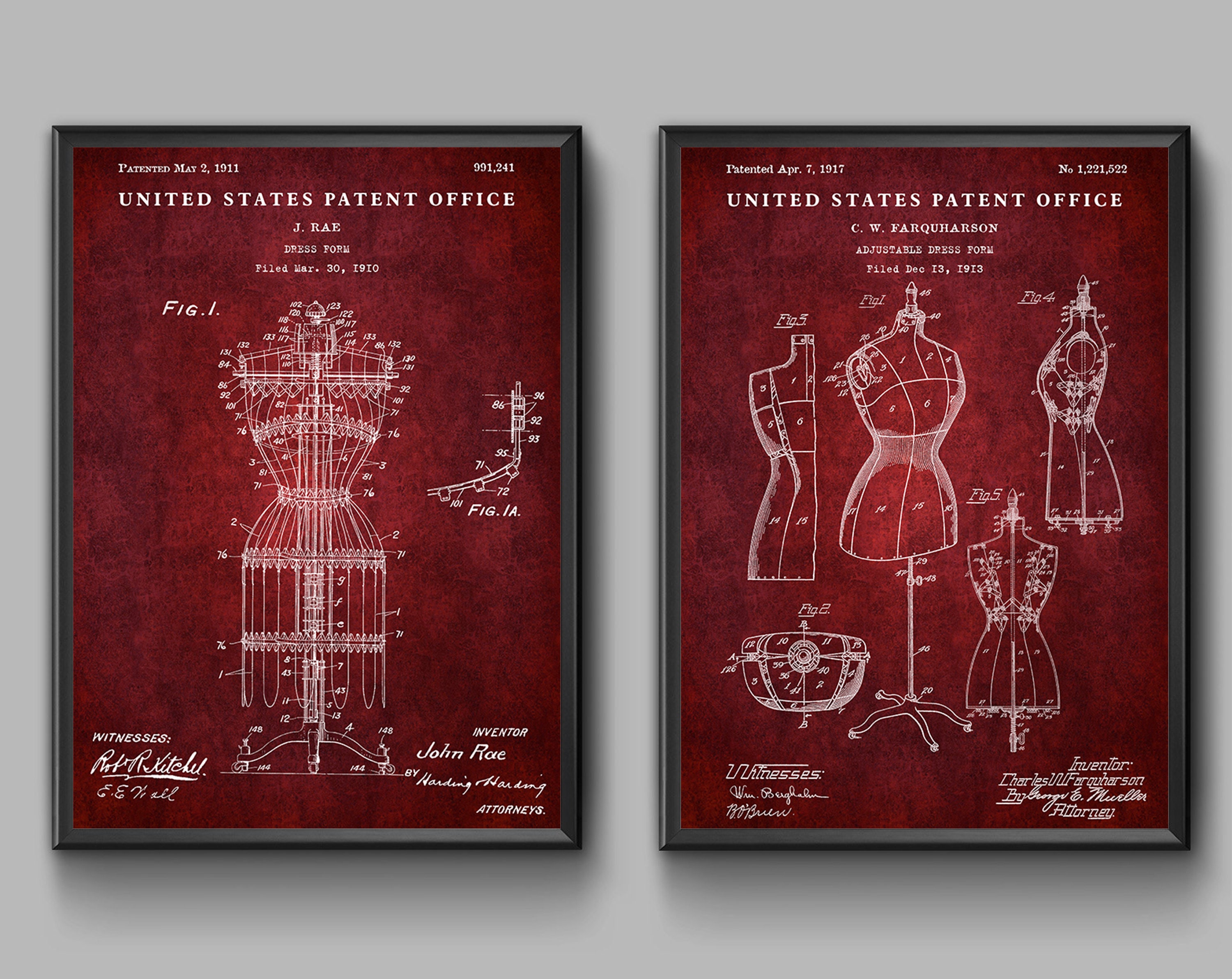 Adjustable Dress Form Patent Posters, Sewing Room Decor. Fashion ...