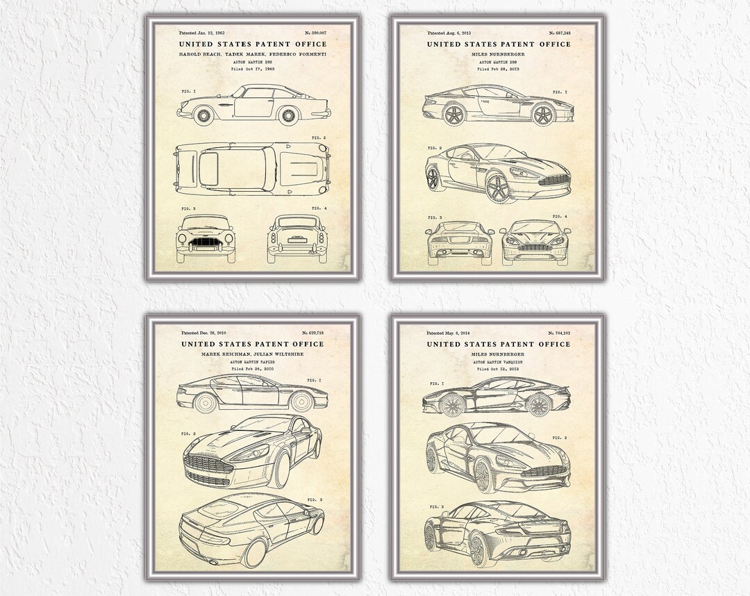 Automotive Design Patent Wall Art, Sports Car Inventions, Supercar ...