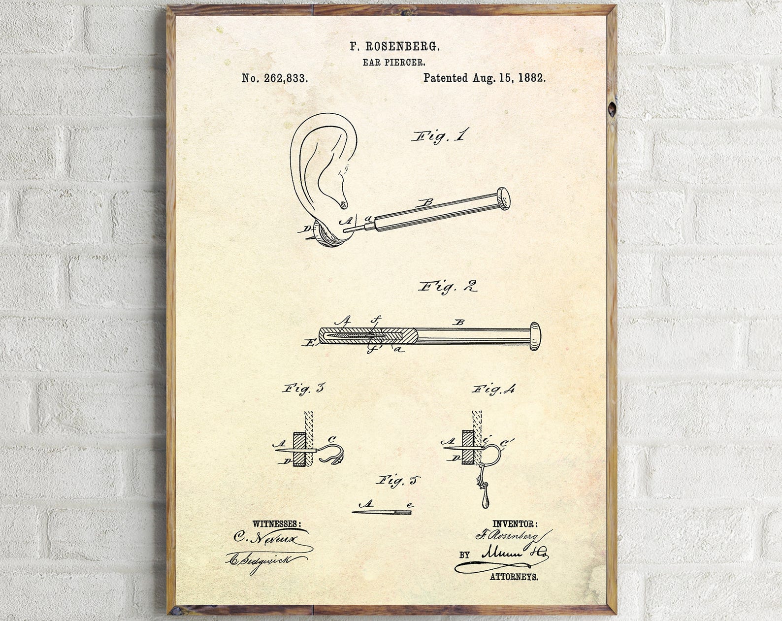 Ear Piercer Patent Print. Ear Piercer Poster. Piercing Blueprint ...