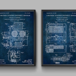 Air Conditioner Patent Wall Art. Air Conditioning Vintage Inventions ...