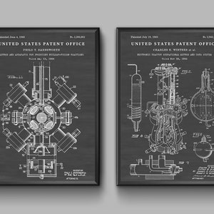 Nuclear Reactor Patent Wall Art. Fusion Inventions Blueprint Poster ...