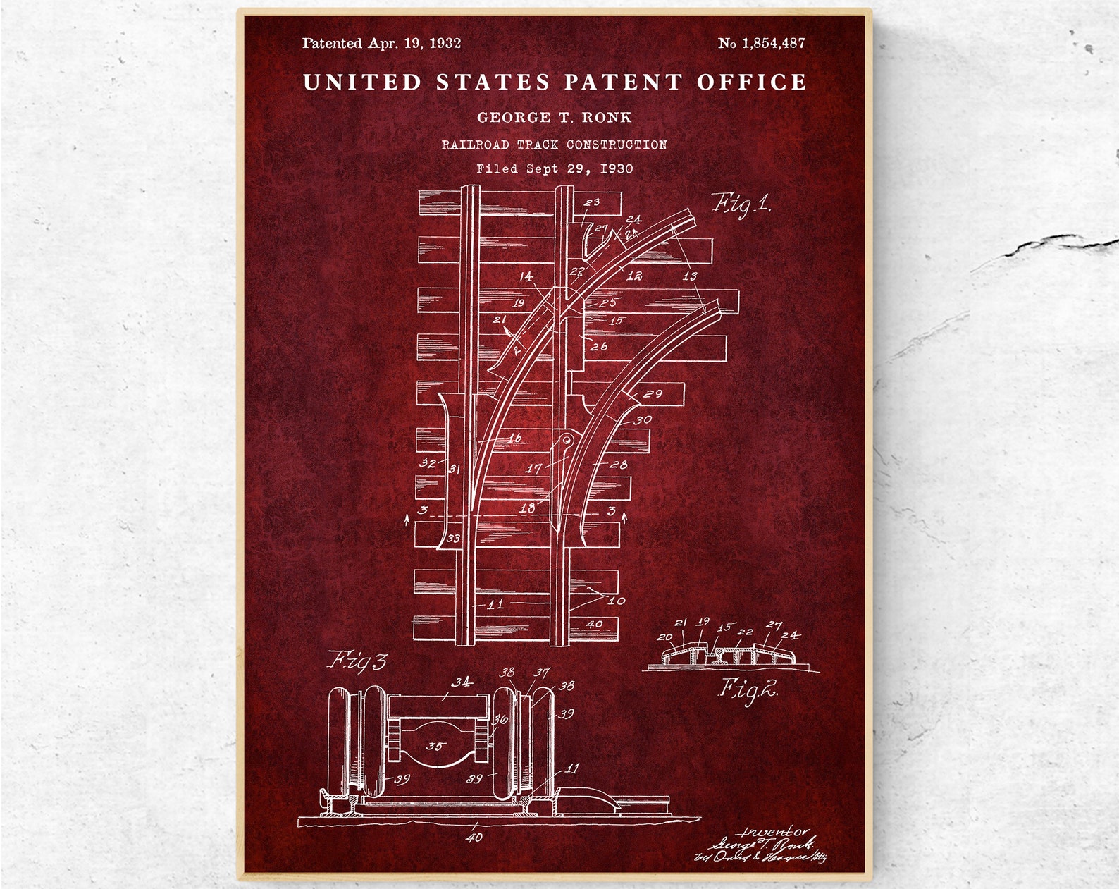 Railroad Track 1932 Patent Print, Vintage Train Wall Art, Railway ...