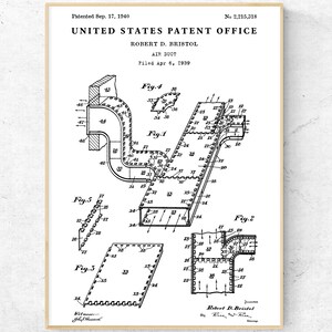 Air Duct 1940 Patent Print. HVAC Invention Ventilation Box Blueprint ...