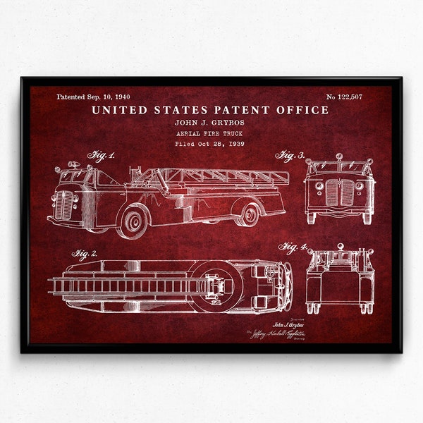 Aerial Fire Truck Patent - Etsy