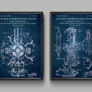 Nuclear Reactor Patent Wall Art. Fusion Inventions Blueprint Poster ...