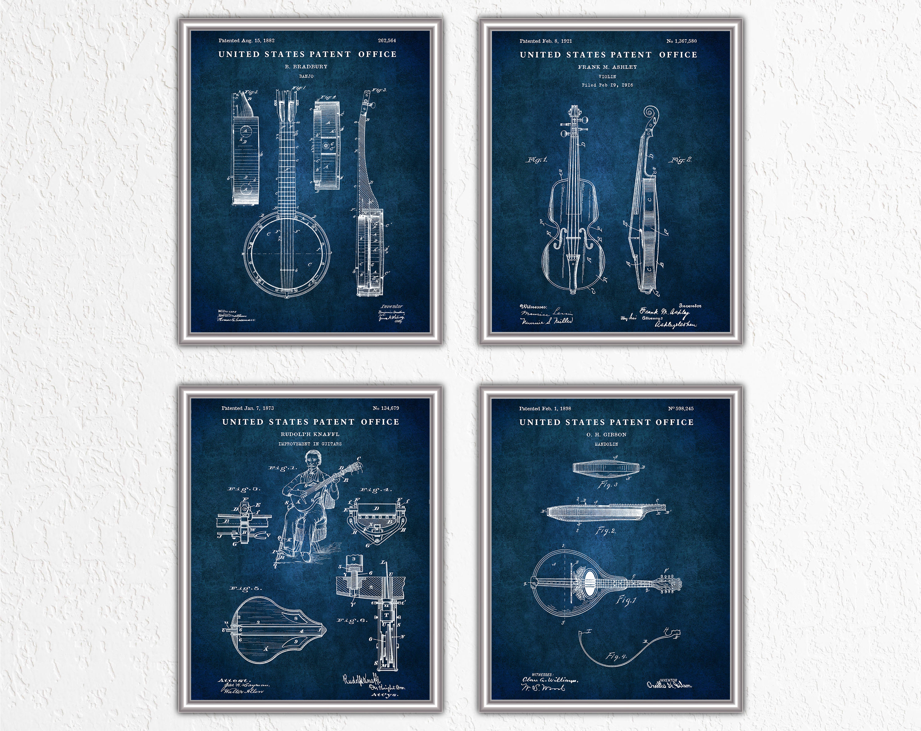 Bluegrass & Country Music Decor: Banjo, Mandoline, Gitarre, Geige ...