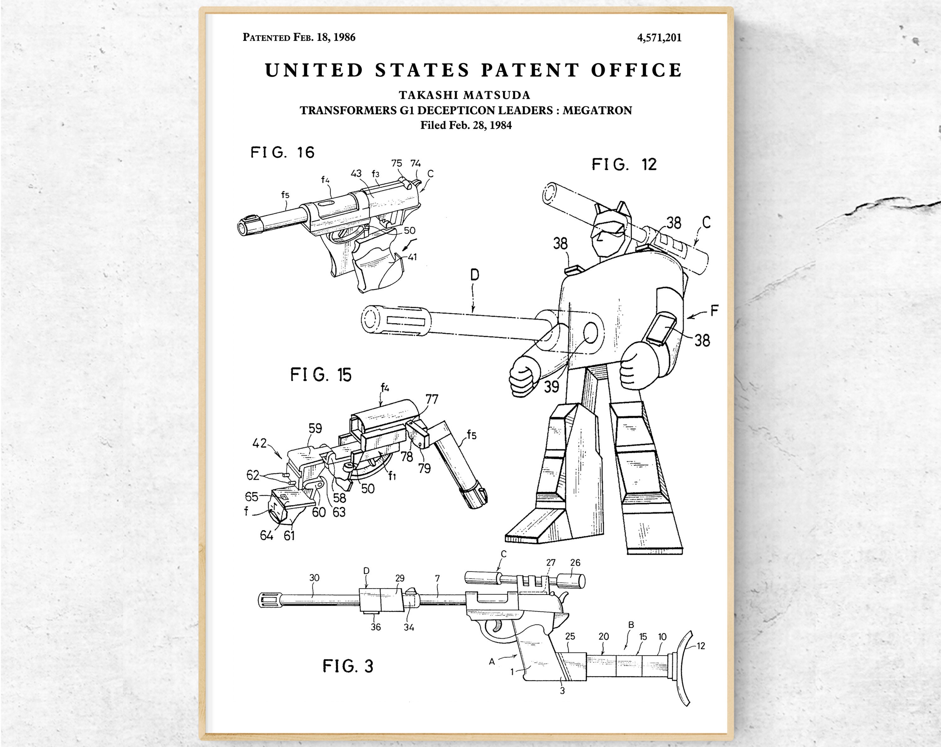 Megatron G1 Autobots Car Patent Print Vintage Toys Blueprint | Etsy