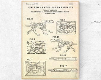 Decepticon G1 Soundwave Patent Print Blueprint Poster Kids | Etsy