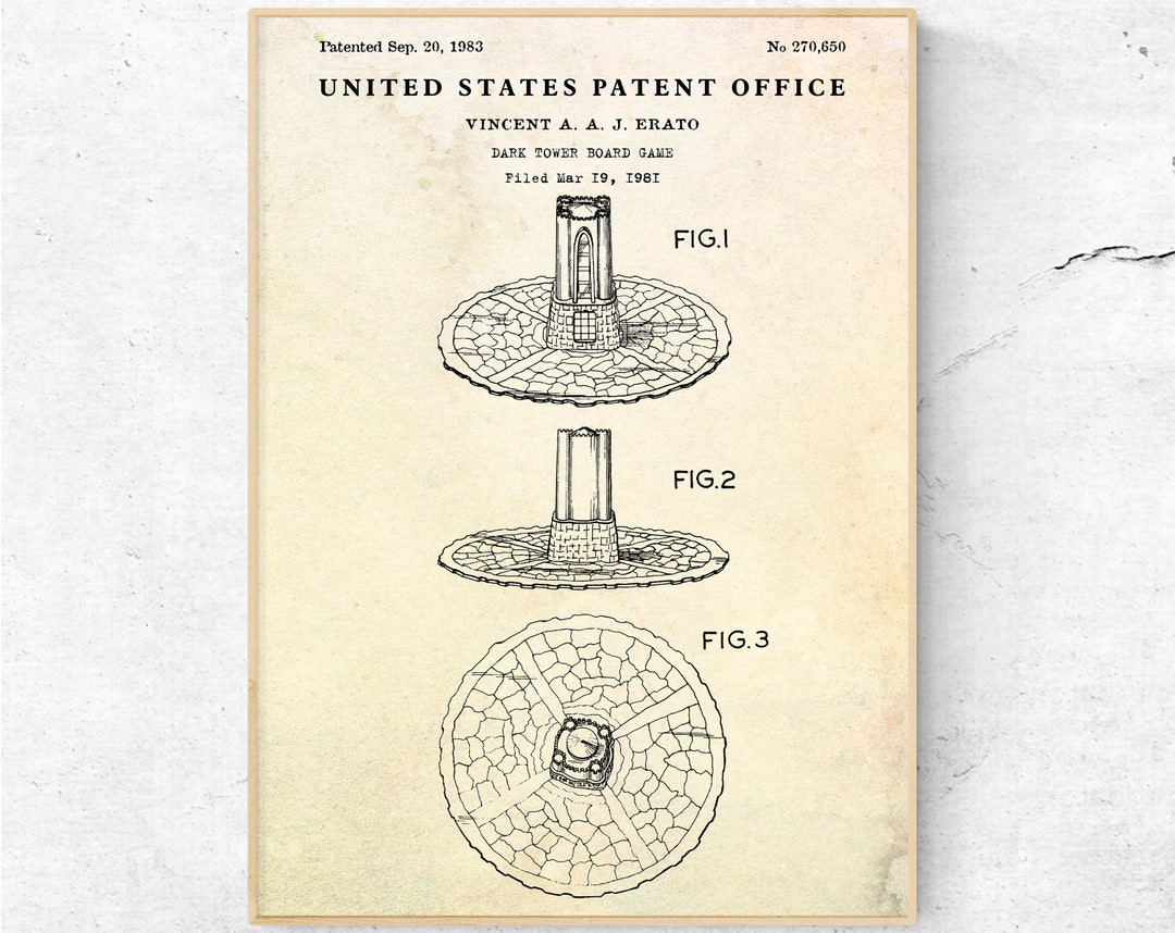 Dark Tower Board Game Vintage Patent Print, Board Game Enthusiast Gift ...