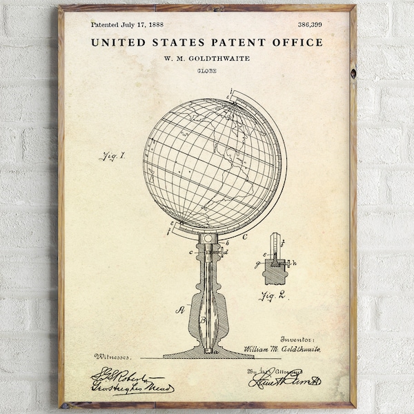 Globe Print - Etsy