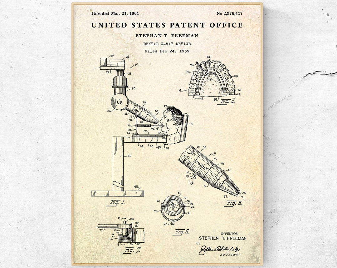 Dental X-ray Device 1961 Patent Print. Medical Equipment Inventions ...