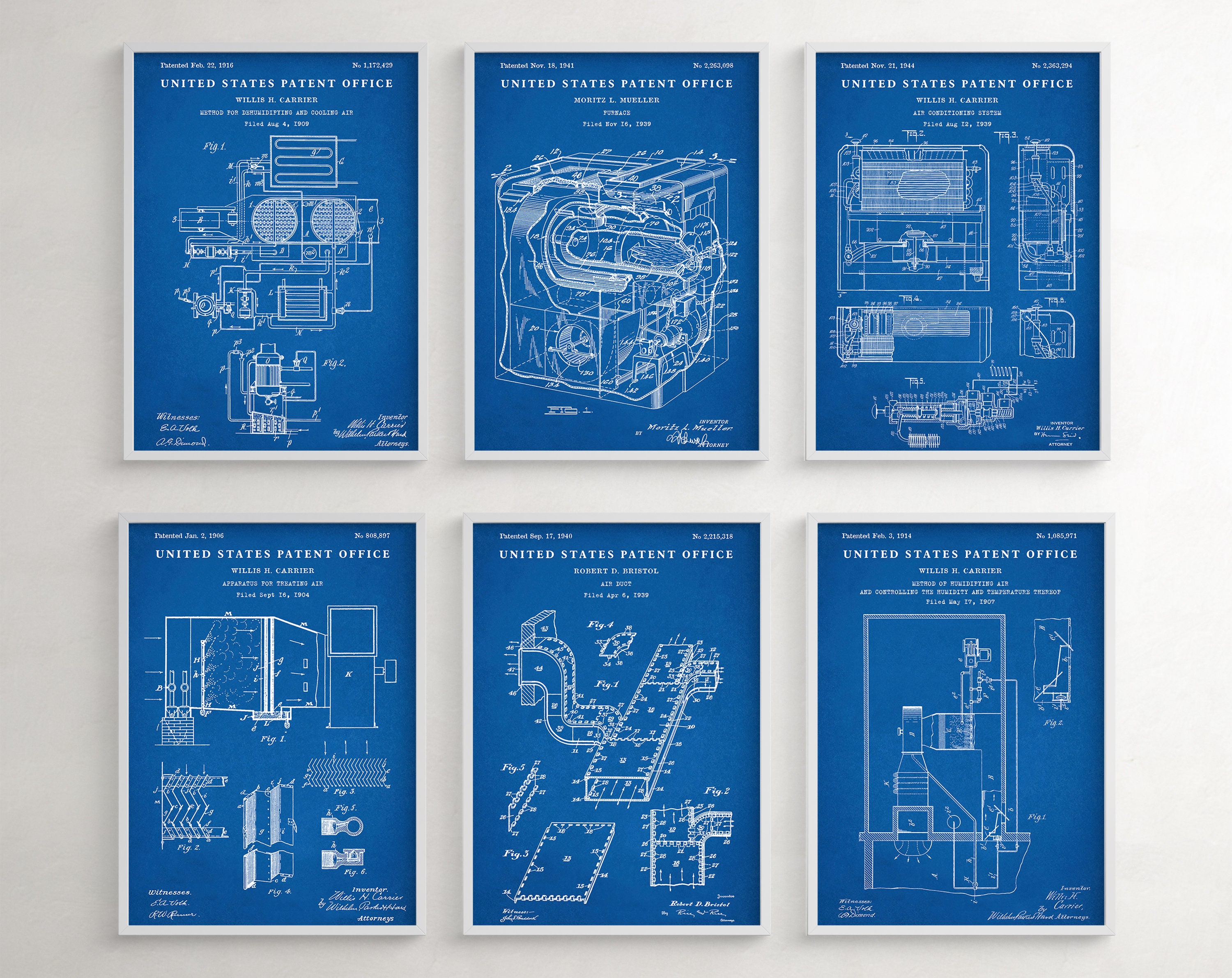 Air Conditioning Patent Wall Art. Ventilation, Heating Inventions ...