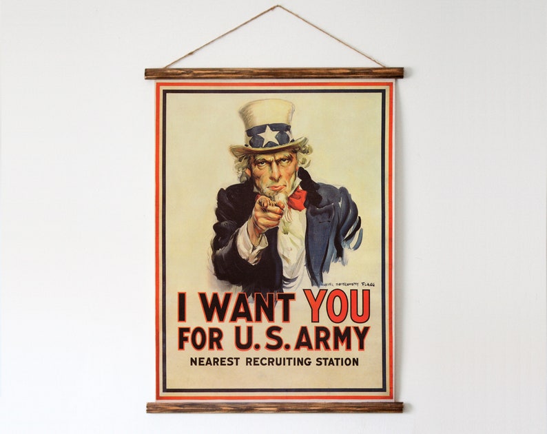 I Want You for US Army Poster World War I Uncle Sam Vintage - Etsy