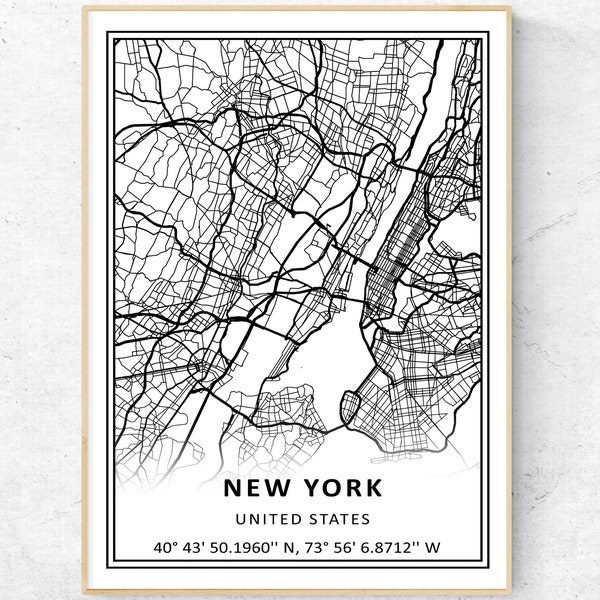 Nyc Map Poster - Etsy