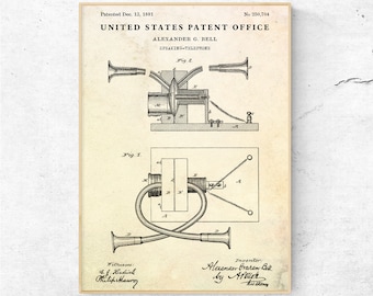 Telephone Patent Print Art 1959 - Etsy