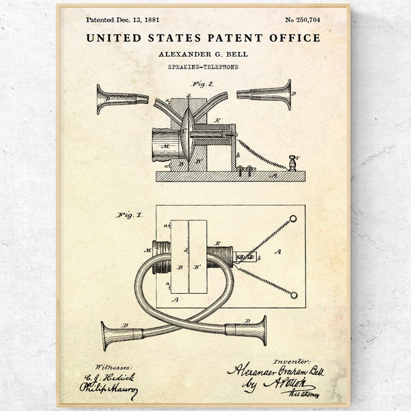 Telephone Patent Blueprints - Etsy