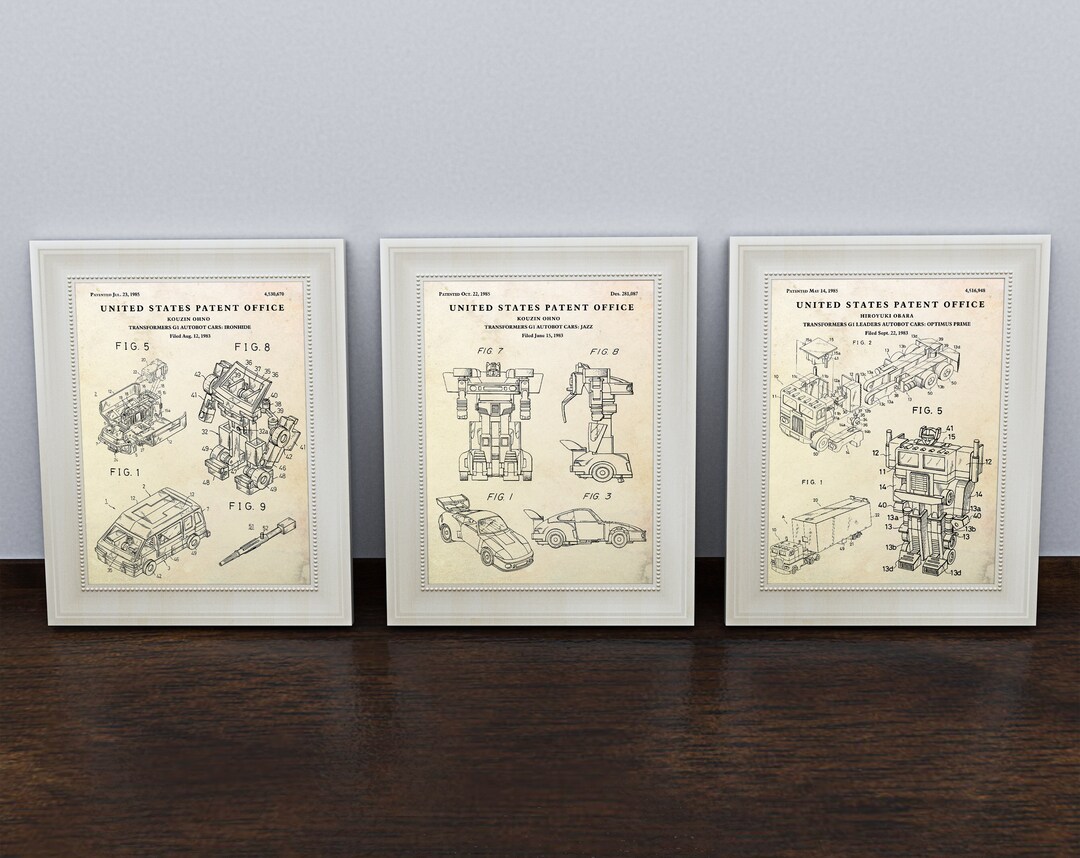 G1 Autobots Optimus Prime Jazz Patent Prints. Toys Blueprint Wall Art ...