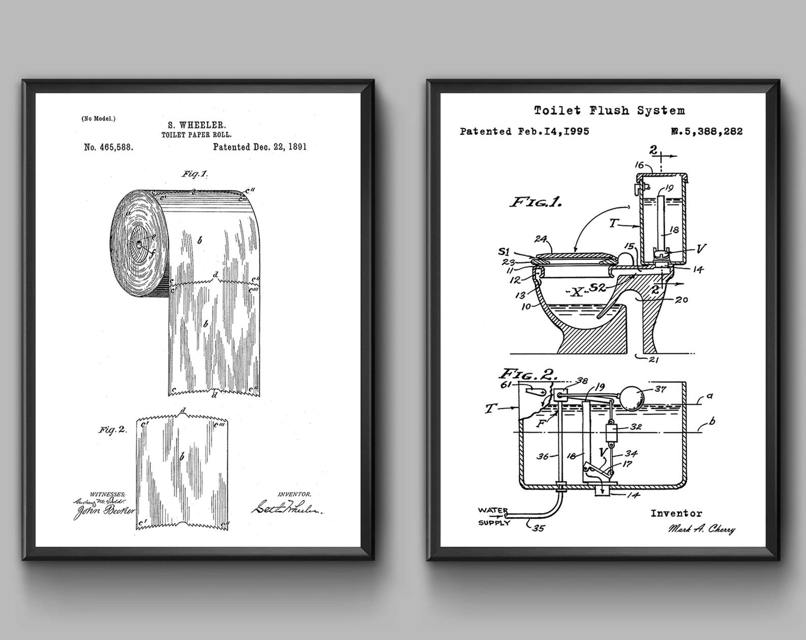 Toilet Paper Poster. Toilet Patent Print. Toilet Wall Art. - Etsy