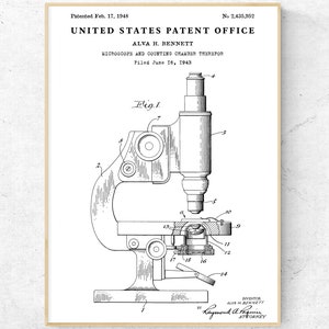 Microscope 1948 Patent Print. Forensic Science Decor, Medical Research ...