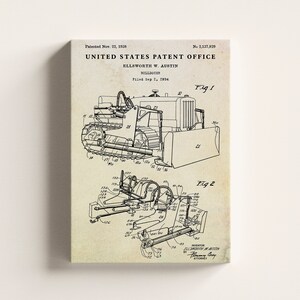 Bulldozer 1938 Patent Print. Heavy Equipment Inventions Earth Mover ...