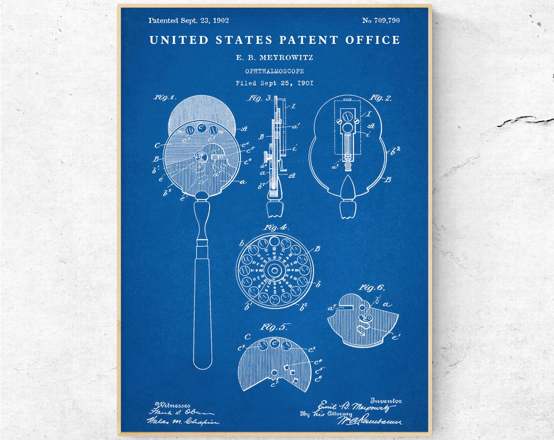 Ophthalmoscope Patent Poster. Optometry Doctor Office Decor | Etsy