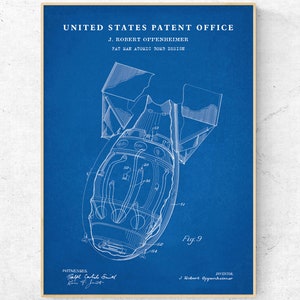 Atomic Bomb Fat Man Patent Print, WWII Inventions Blueprint Poster ...