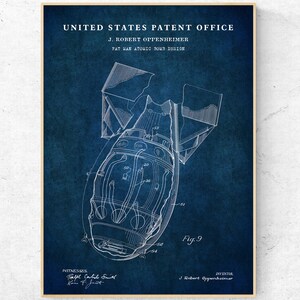 Atomic Bomb Fat Man Patent Print, World War Themed Weapons Invention ...