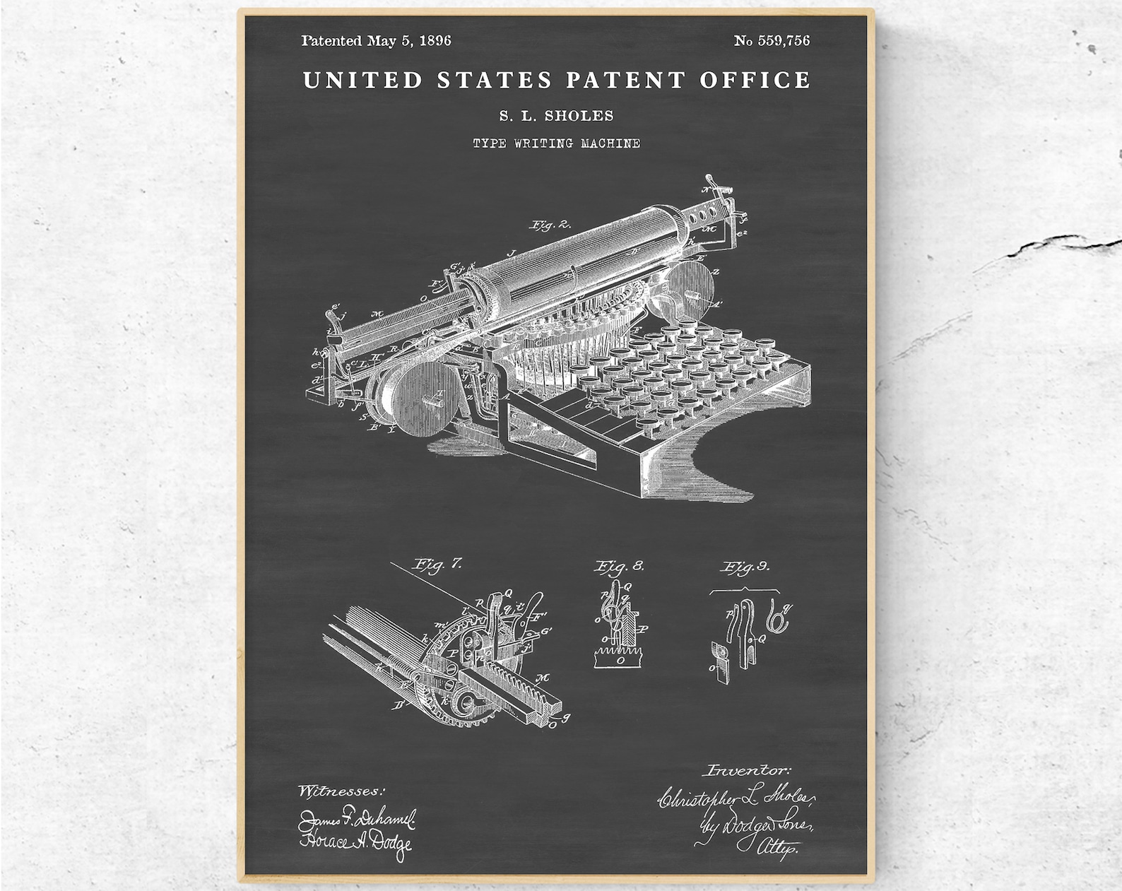 Type Writing Machine Patent Print. Vintage Qwerty Typewriter - Etsy